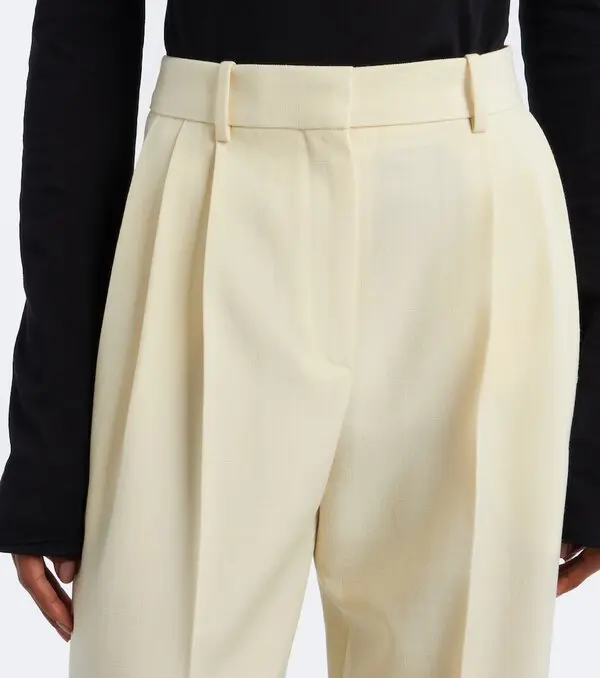 Calvin Klein Cora Wool And Cotton Canvas Straight Pants