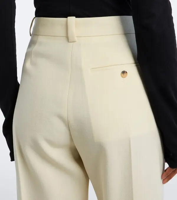Calvin Klein Cora Wool And Cotton Canvas Straight Pants