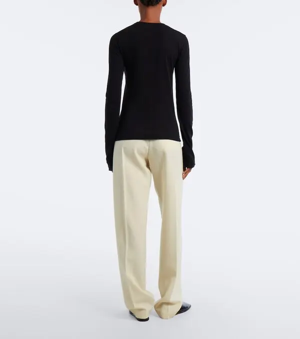 Calvin Klein Cora Wool And Cotton Canvas Straight Pants
