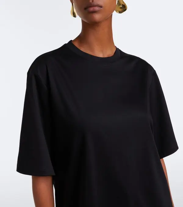 RÓHE Cotton And Silk-blend Jersey T-shirt - Black