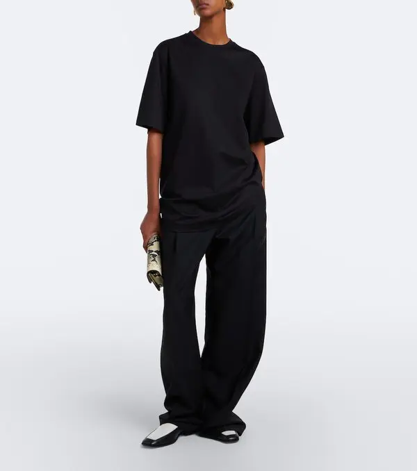 RÓHE Cotton And Silk-blend Jersey T-shirt - Black