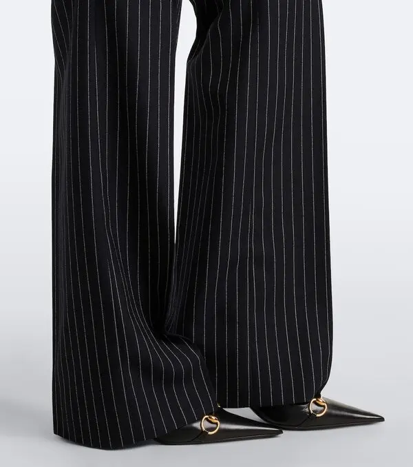 Gucci Pinstripe Wool And Silk Straight Pants