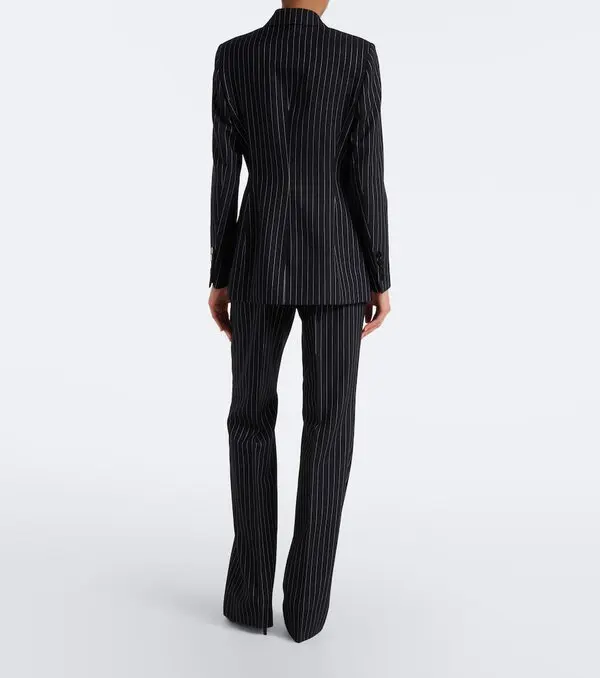 Gucci Pinstripe Wool And Silk Straight Pants
