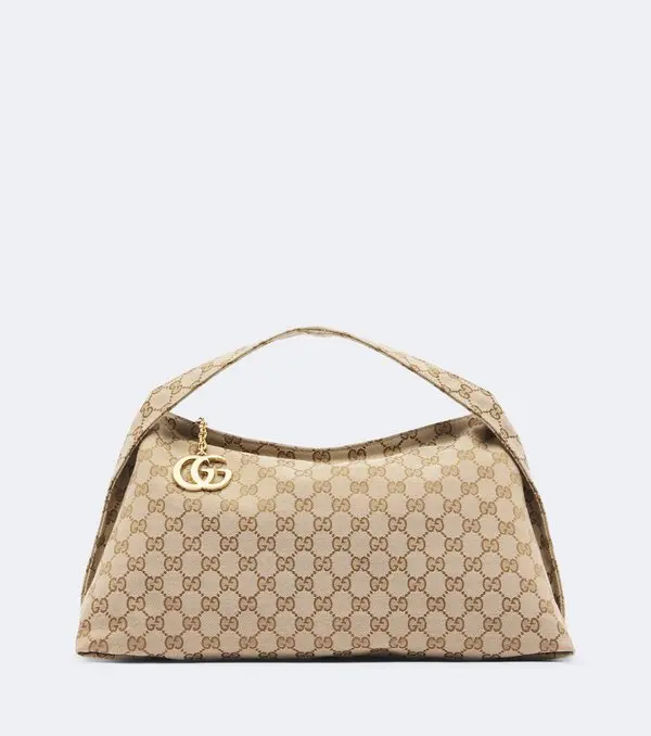 Gucci Infinity Large Gg Canvas Shoulder Bag - Beige