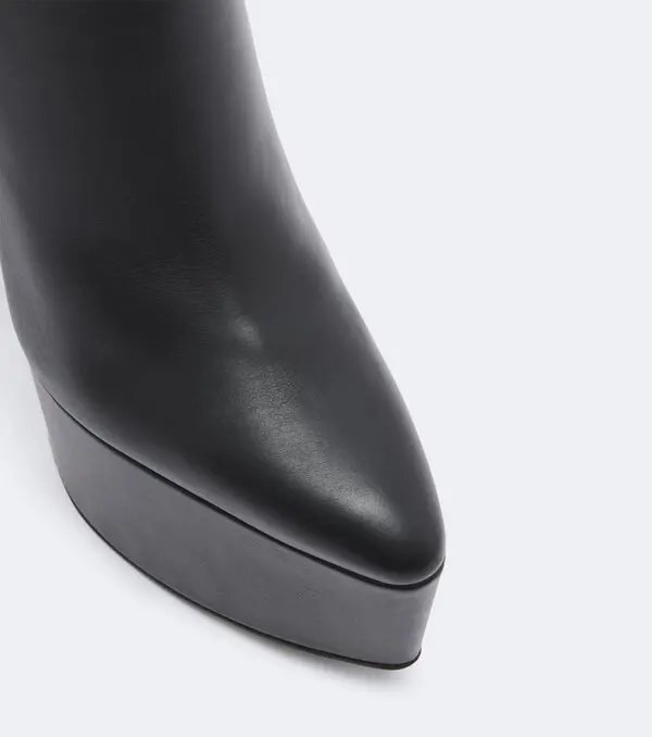Amina Muaddi Cynthia Leather Platform Ankle Boots