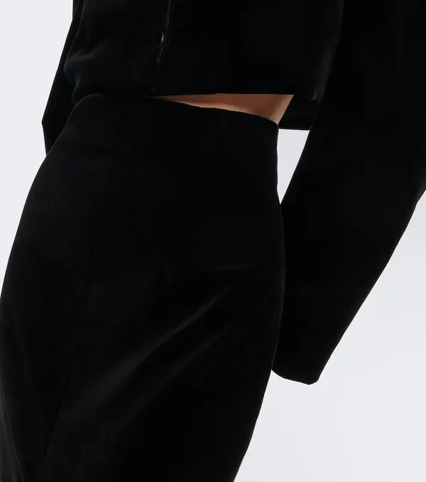 Khaite Lachlan Cotton Velvet Pencil Skirt