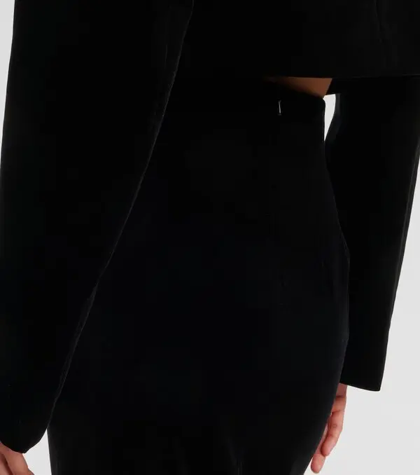Khaite Lachlan Cotton Velvet Pencil Skirt