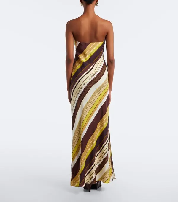 SIR. Striped Silk Maxi Dress