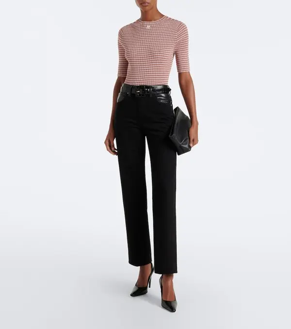 COURREGES Courrèges Striped Cotton-blend T-shirt