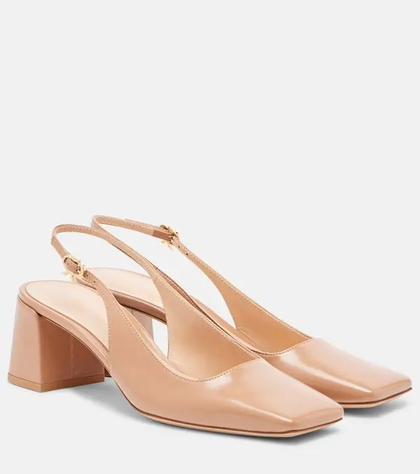 GIANVITO ROSSI Freeda 55 Leather Slingback Pumps