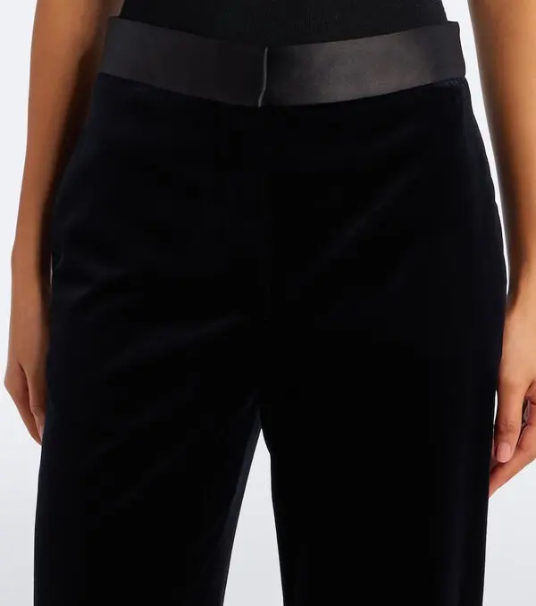 Victoria Beckham Alina Cotton-blend Velvet Flared Pants