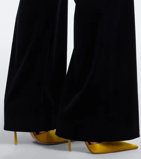 Victoria Beckham Alina Cotton-blend Velvet Flared Pants