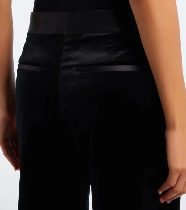 Victoria Beckham Alina Cotton-blend Velvet Flared Pants