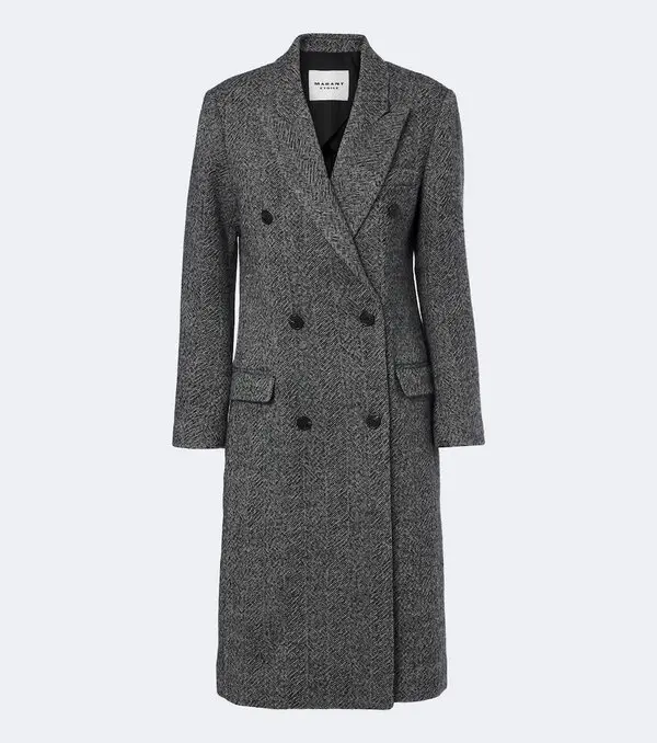 MARANT ETOILE Vamara Wool And Cotton-blend Coat - Grey