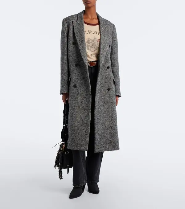 MARANT ETOILE Vamara Wool And Cotton-blend Coat