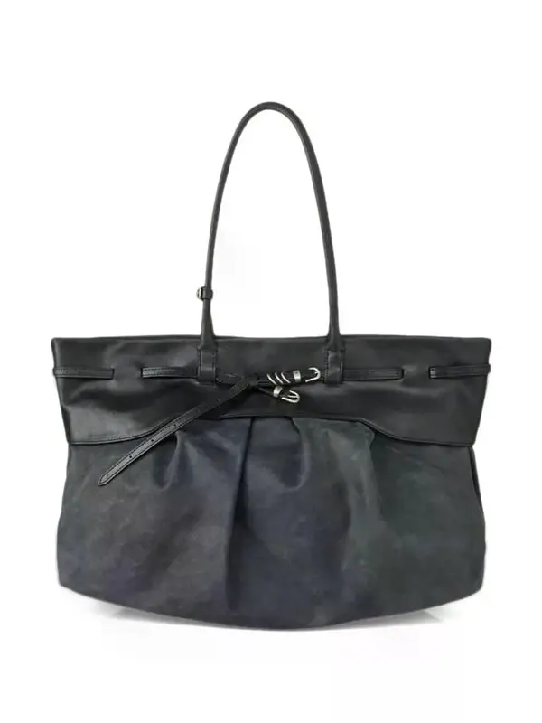 MARGESHERWOOD Soft Grandma Buckle-detail Pleated Shoulder Bag - Black
