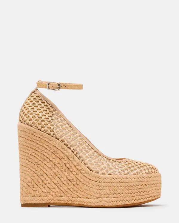 Steve Madden Crussi Raffia Platform Heels