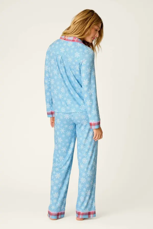 PJ Salvage Personalized Plaid About You Snowflakes & Plaid Pajama Set