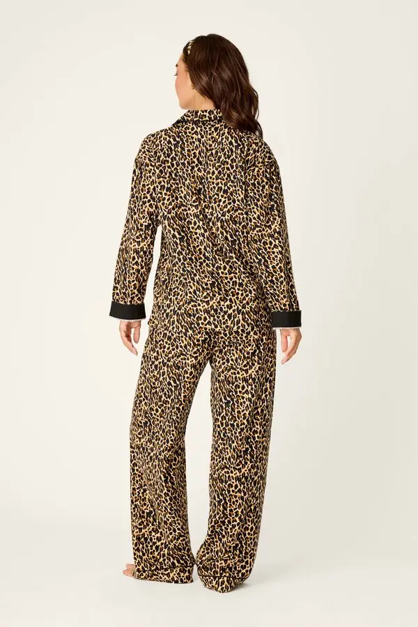 PJ Salvage Personalized Wild At Heart Leopard Print 3-piece Flannel Pajama Set