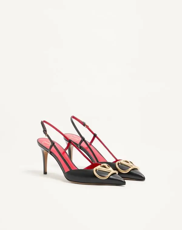 Valentino Garavani Vlogo Signature Calfskin Slingback Pump 80mm