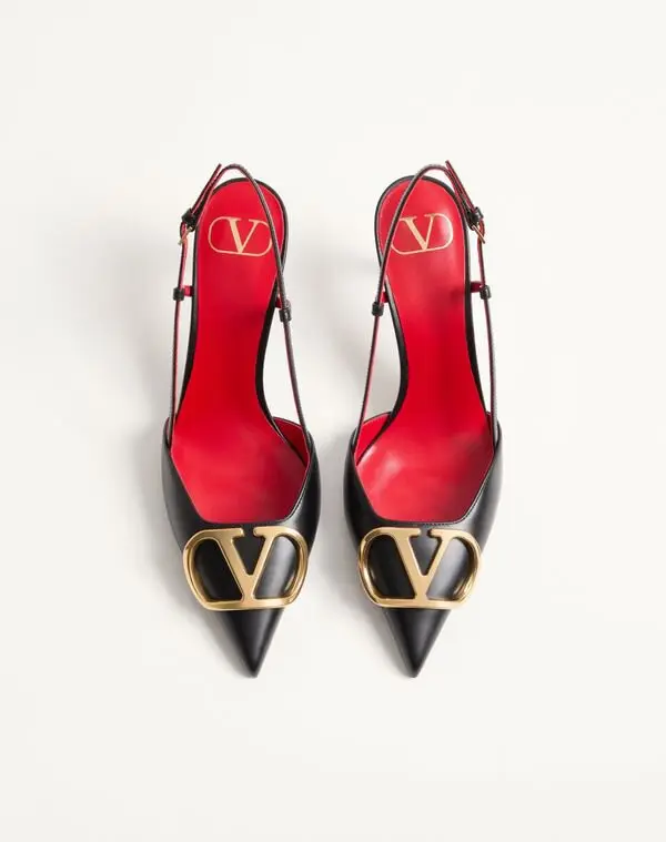Valentino Garavani Vlogo Signature Calfskin Slingback Pump 80mm