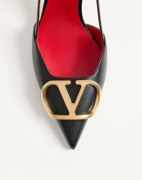 Valentino Garavani Vlogo Signature Calfskin Slingback Pump 80mm