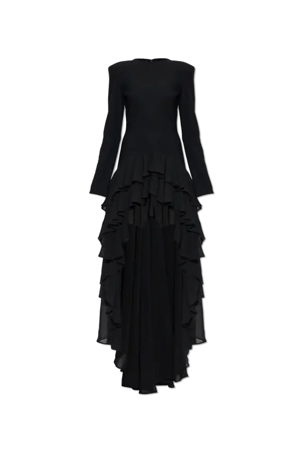 ROTATE BY BIRGER CHRISTENSEN Asymmetrical Dress With Ruffles - Black