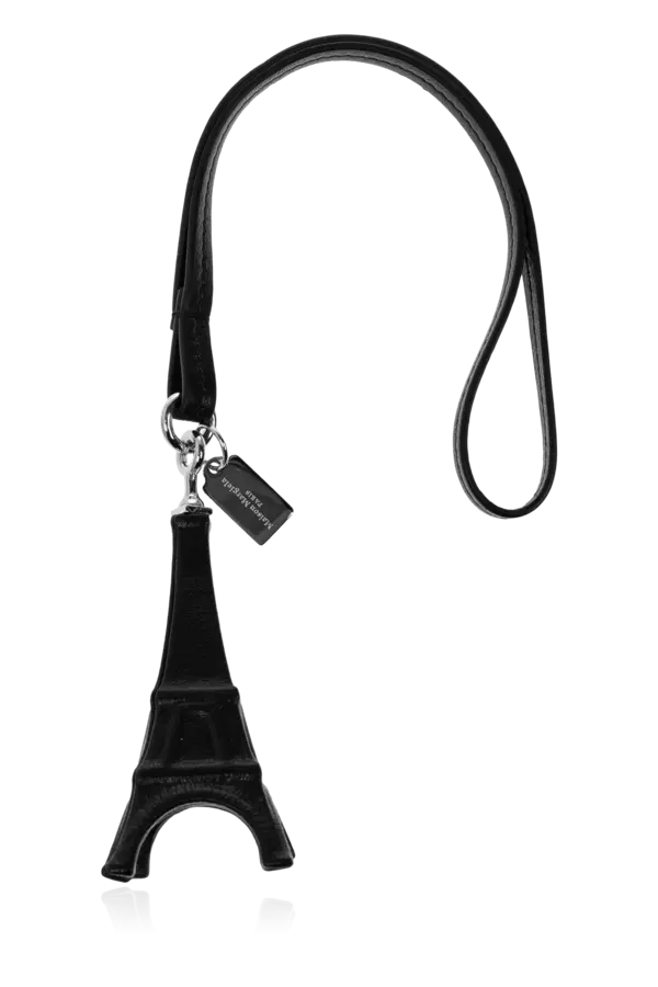 MAISON MARGIELA Leather Eiffel Tower Keychain - Black