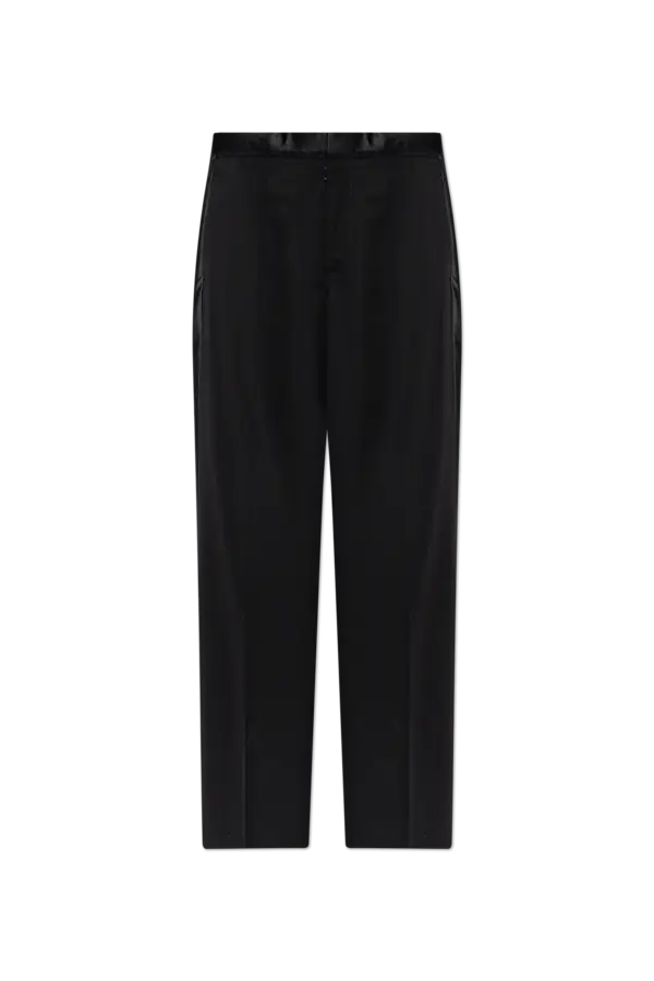 MAISON MARGIELA Wool Trousers With Side Stripes - Black