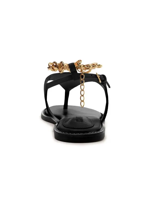 Schutz Lys Chain-detailed Leather Flat Sandals