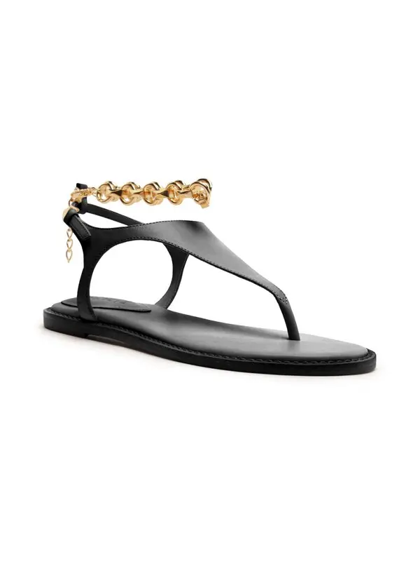 Schutz Lys Chain-detailed Leather Flat Sandals