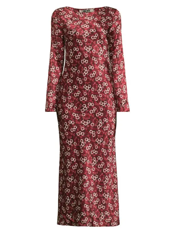Ciao Lucia Gaia Floral Silk Charmeuse Midi-dress