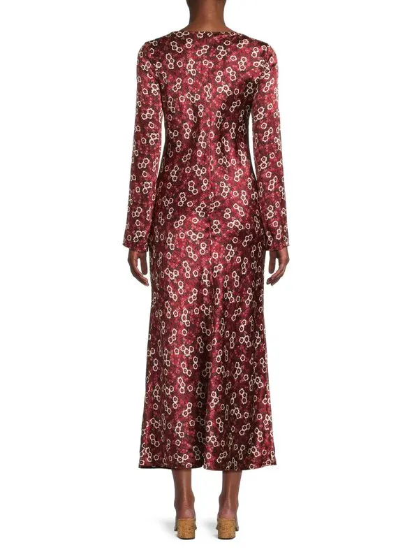 Ciao Lucia Gaia Floral Silk Charmeuse Midi-dress