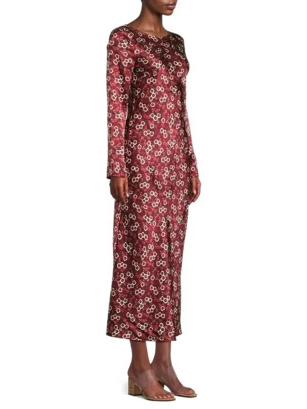 Ciao Lucia Gaia Floral Silk Charmeuse Midi-dress