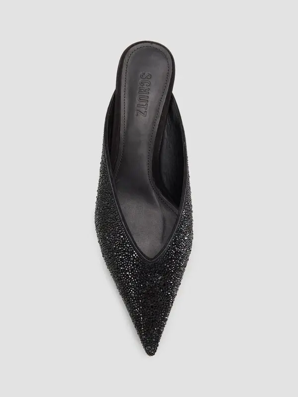 Schutz Loren 50mm Embellished Kitten-heel Mules