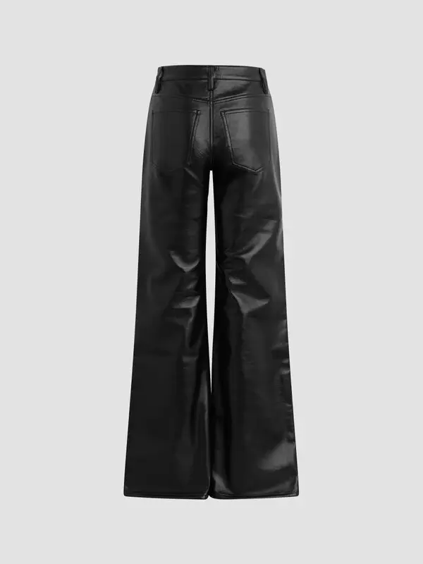 FAVORITE DAUGHTER The Regenerated Leather Bootcut Trousers