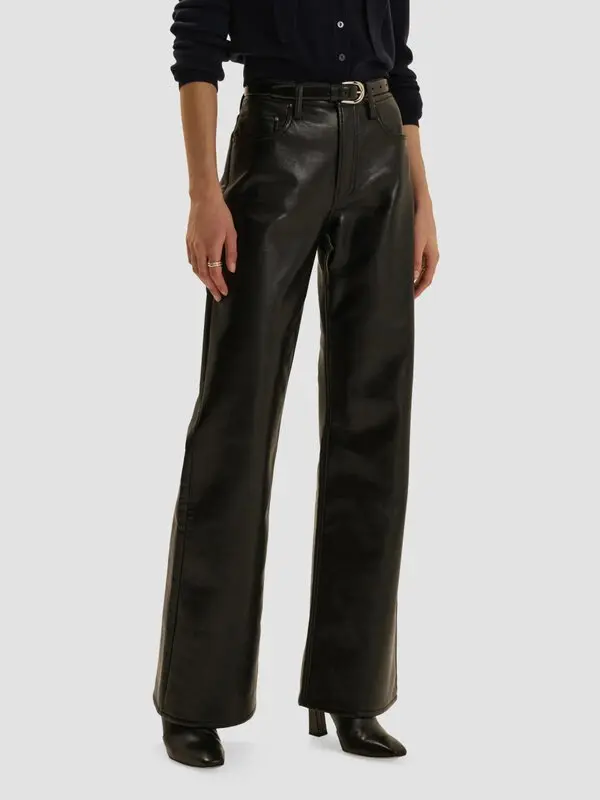 FAVORITE DAUGHTER The Regenerated Leather Bootcut Trousers