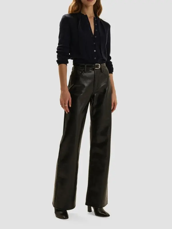 FAVORITE DAUGHTER The Regenerated Leather Bootcut Trousers