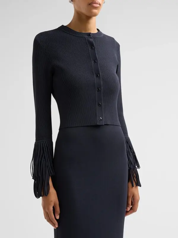 TOCCIN Claudia Fringe-cuff Cardigan