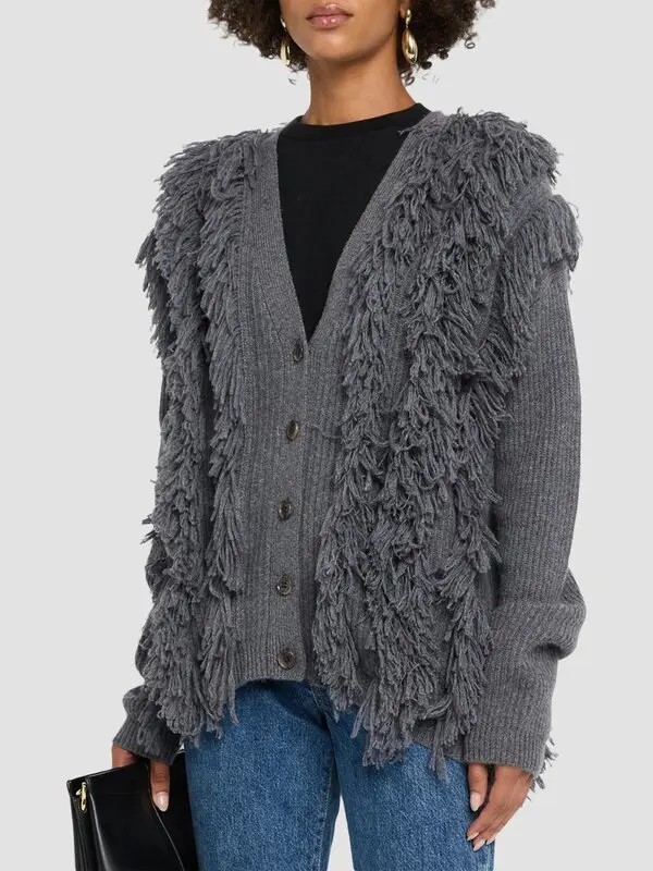 LISA YANG Soreia Cashmere Fringe Cardigan