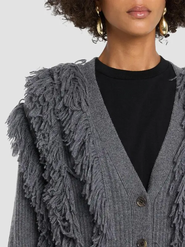 LISA YANG Soreia Cashmere Fringe Cardigan