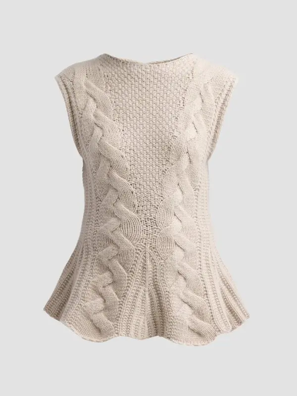 LISA YANG Signy Cable-knit Cashmere Top