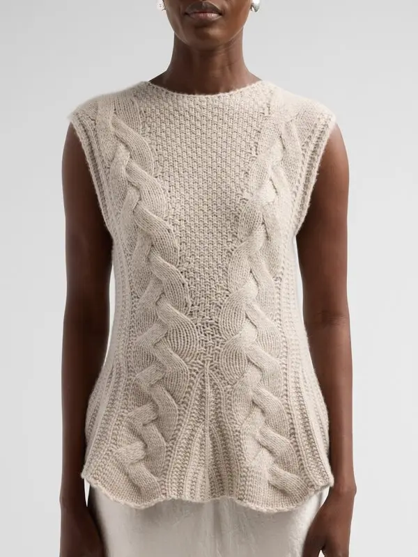 LISA YANG Signy Cable-knit Cashmere Top