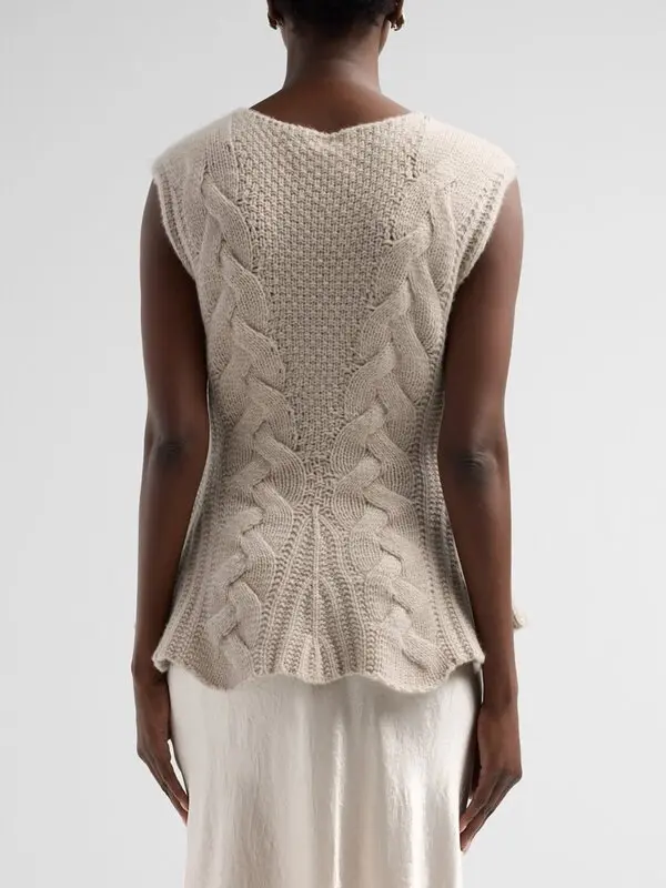 LISA YANG Signy Cable-knit Cashmere Top