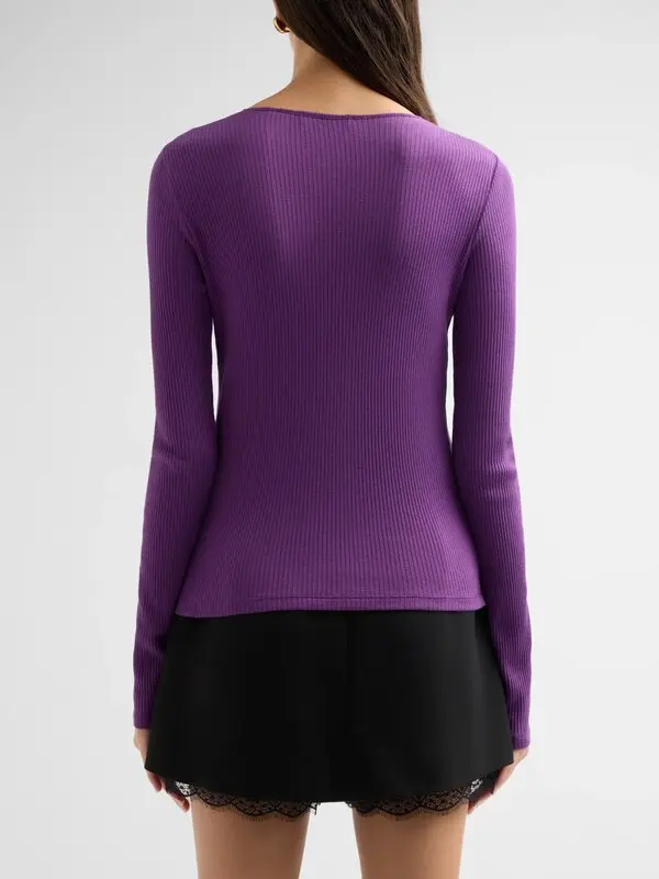 Vince Rib-knit Cotton Tee
