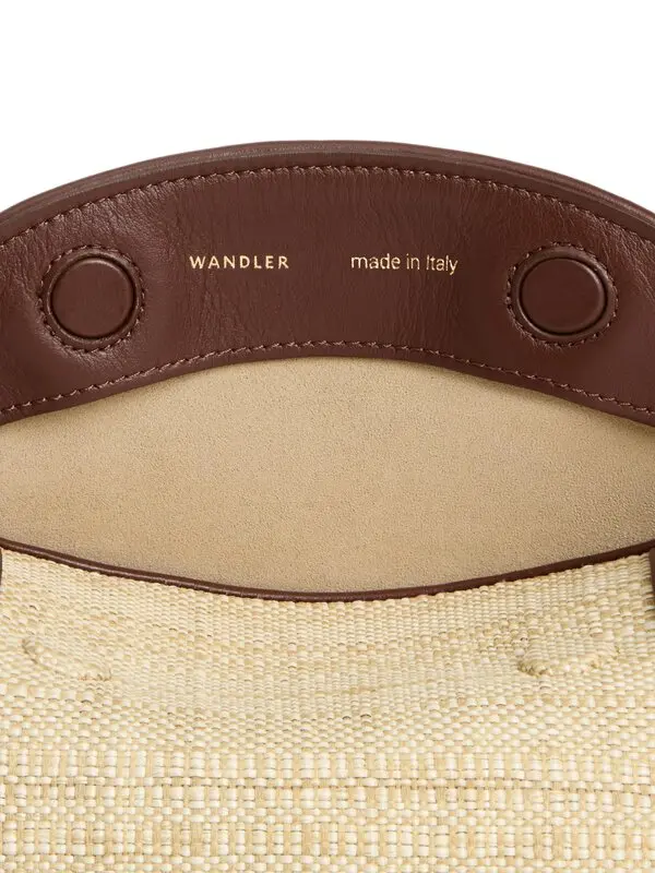 WANDLER Hortensia Mini Raffia Crossbody Bag
