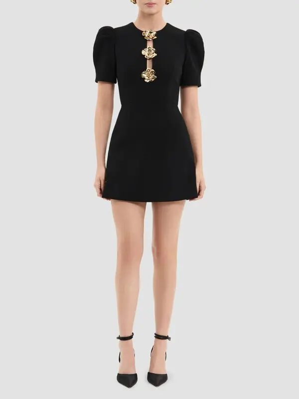 Rebecca Vallance Highclere Floral-brooch Mini Dress