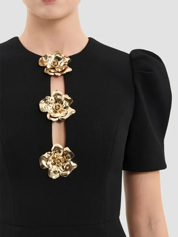 Rebecca Vallance Highclere Floral-brooch Mini Dress