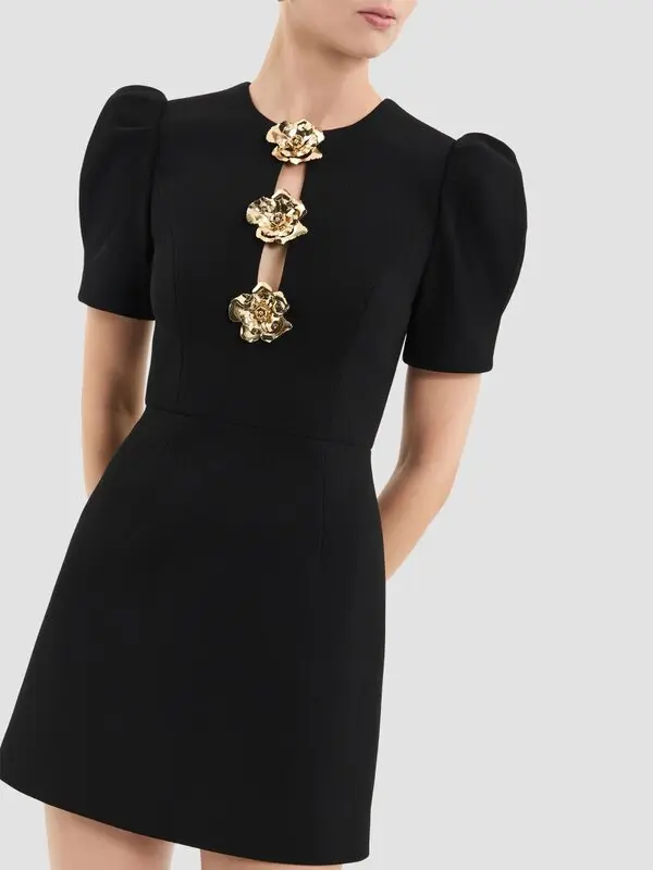 Rebecca Vallance Highclere Floral-brooch Mini Dress