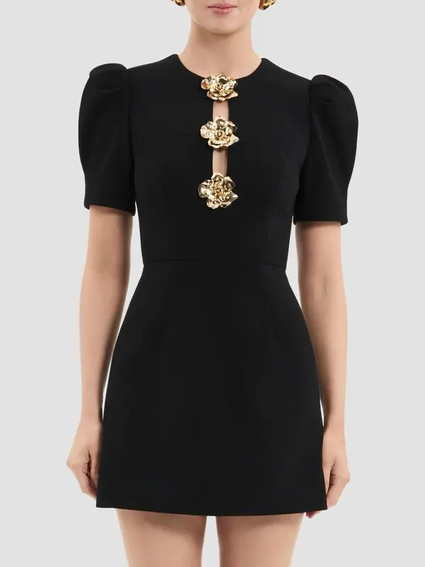 Rebecca Vallance Highclere Floral-brooch Mini Dress